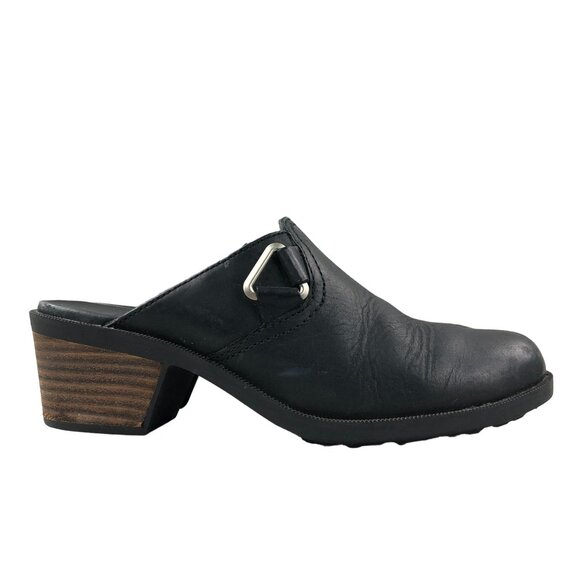 Teva | Shoes | Teva Womens Size 65 Foxy Black Leather Closed Toe Block ...